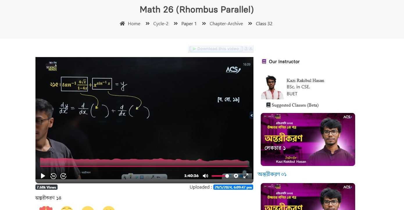 Question by Md. Shadman Abrar Khan - ACS Doubts